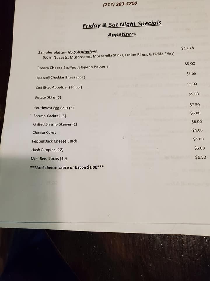 Menu at The Pump pub & bar, Hoopeston