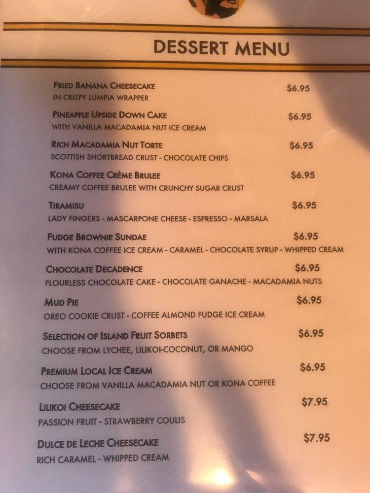 Menu at Cafe O'Lei Kihei, Kihei