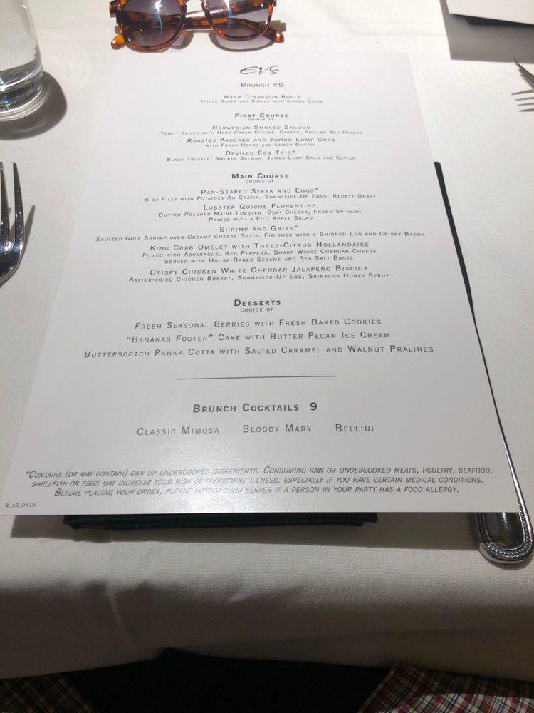 Menu at Eddie V's Prime Seafood steakhouse, Charlotte, 101 S Tryon St #100