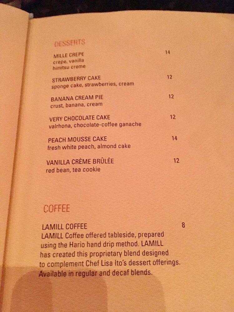 Menu at Himitsu restaurant, Atlanta, 3050 Peachtree Rd