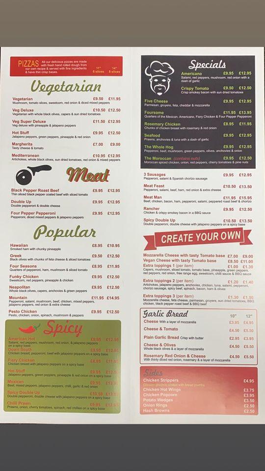 Menu at That Pizza Place Hale restaurant, Timperley, 323 Hale Rd