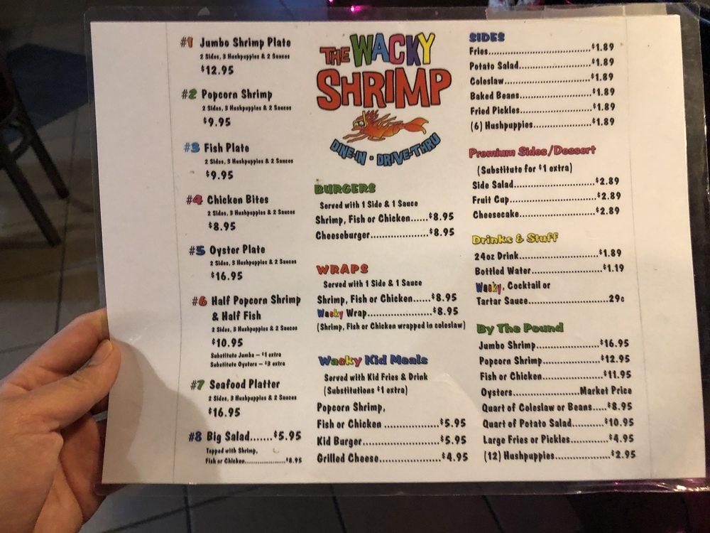 Menu at The Wacky Shrimp fast food, Daphne