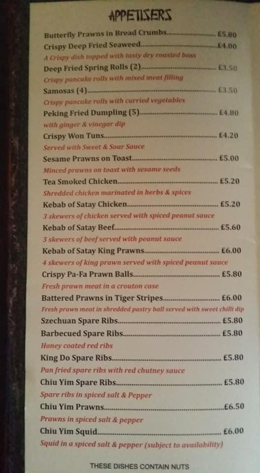 Menu at Eighty Eight Chinese Restaurant, Lytham Saint Annes