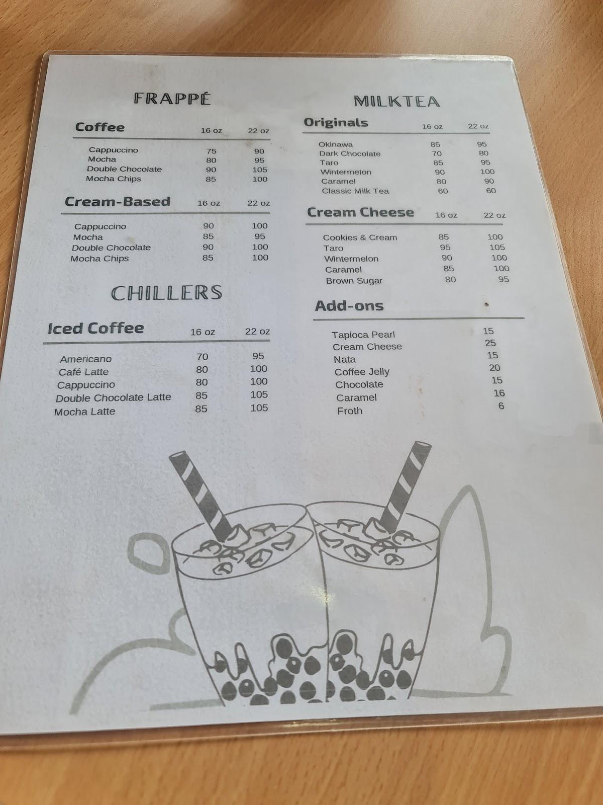 Menu at Chums Restaurant, General Trias