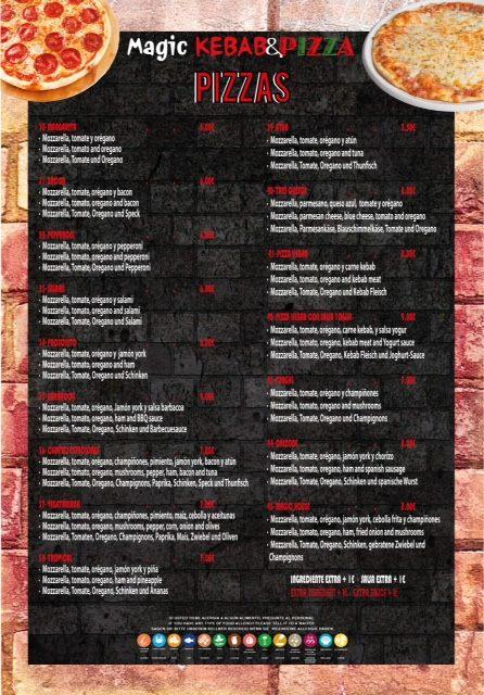 Menu at KEBAB & PIZZA pub & bar, Port d'Alcúdia