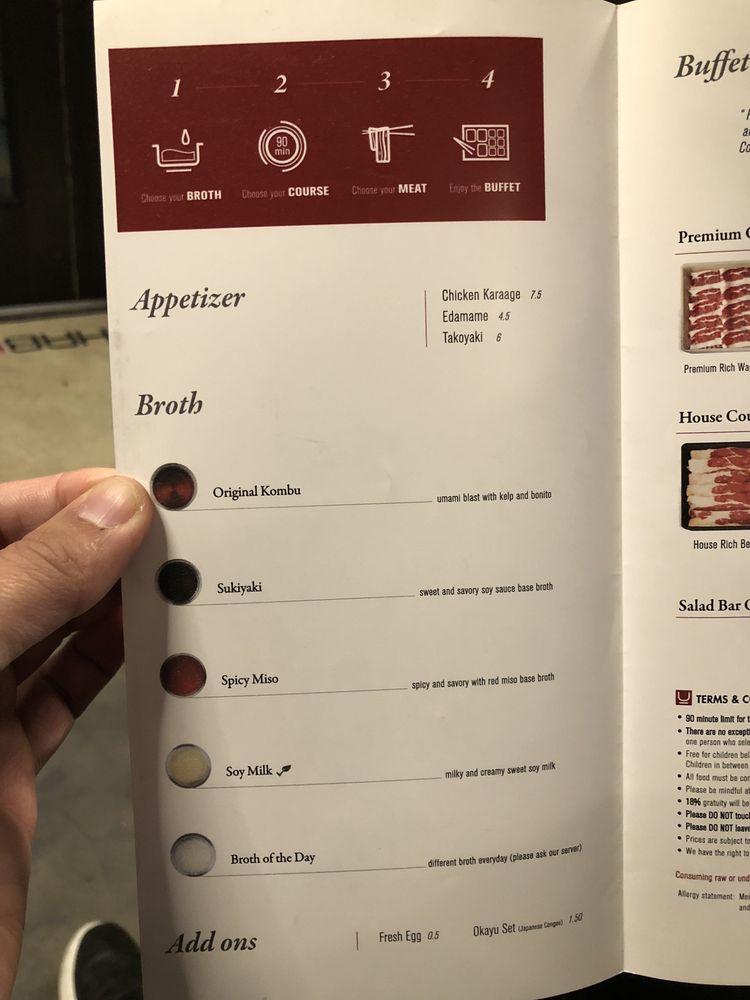 Menu at SHABURINA restaurant, Redmond