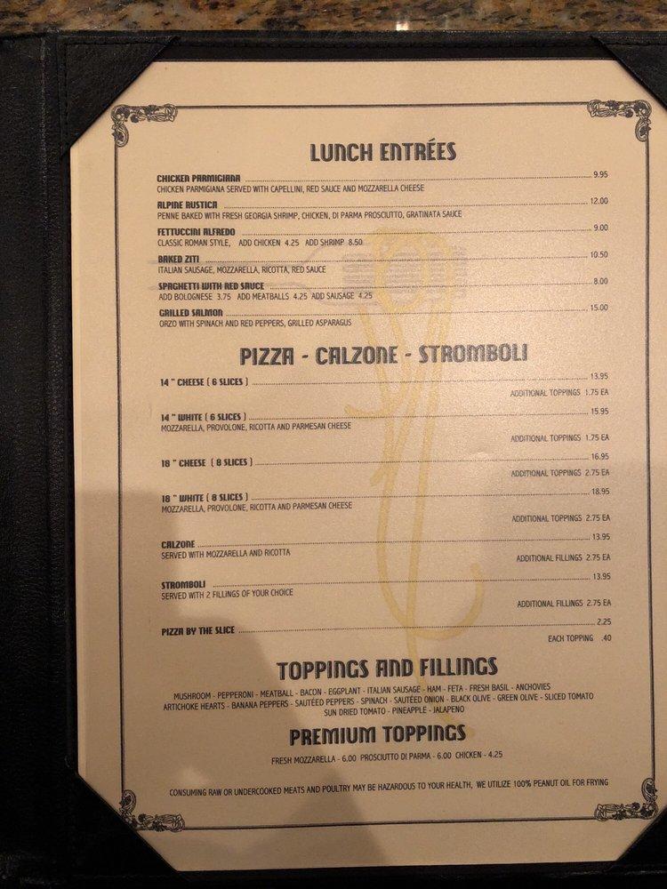 Menu at Alpine Bakery & Pizzeria / Crabapple, Alpharetta