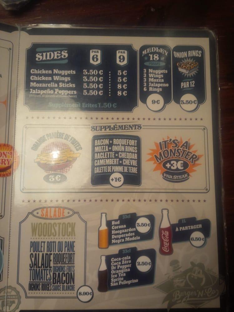 Menu at Burger'N'co fast food, Toulouse, 20 Rue Pierre-Paul Riquet