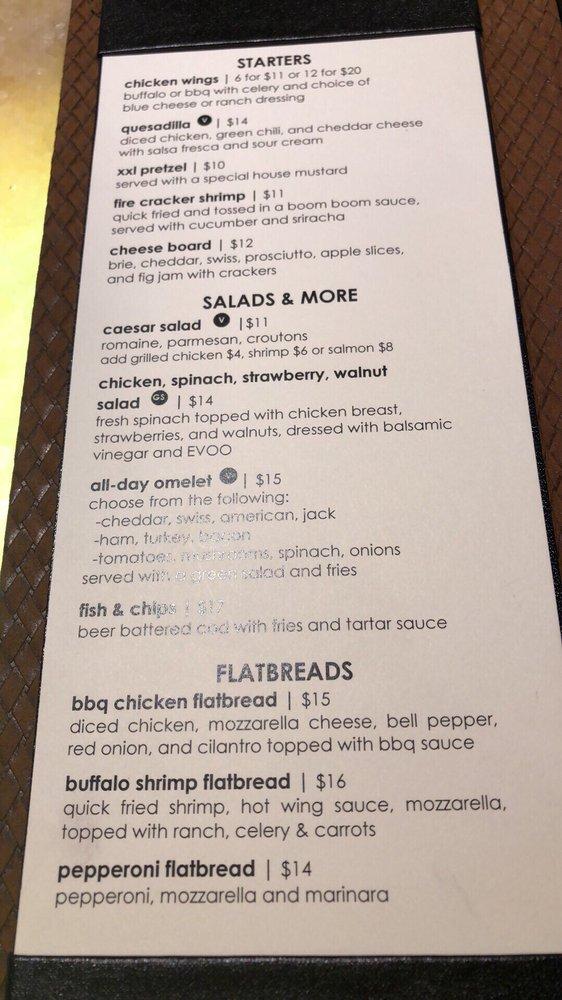 Menu at Lobby Bar, Las Vegas, 3799 S Las Vegas Blvd