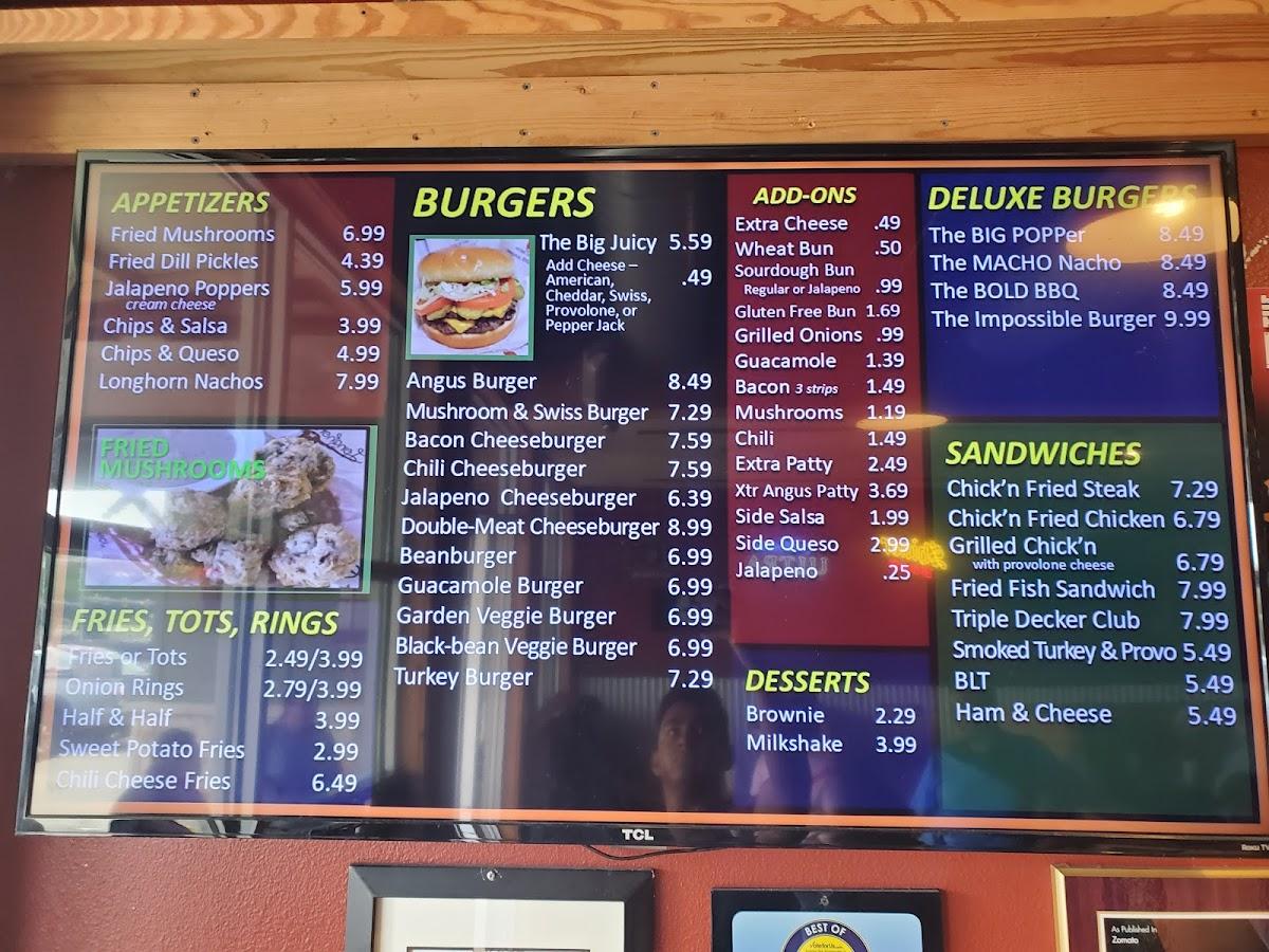 Menu at Longhorn Cafe, Boerne, 369 S Esser Rd