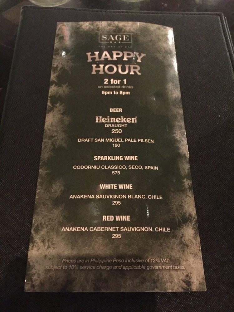 Menu at Sage Bespoke Grill steakhouse, Makati, 6752 Makati Ave