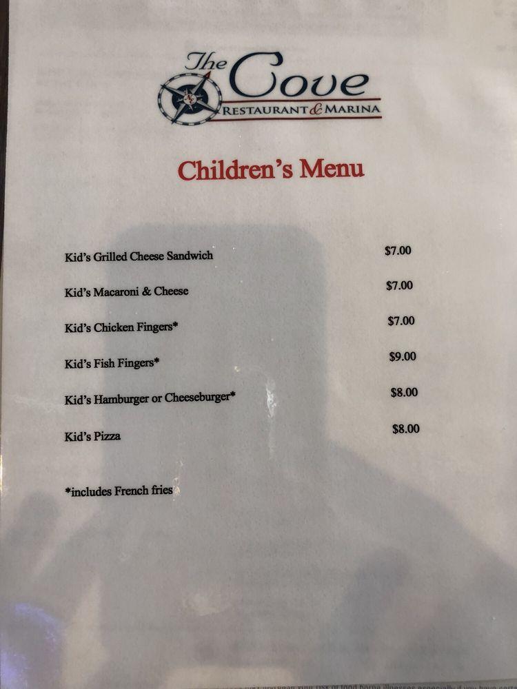Menu at The Cove Restaurant & Marina, Fall River