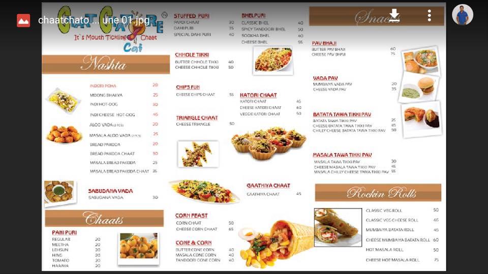 Menu at Dhaba cafe, Chittoor