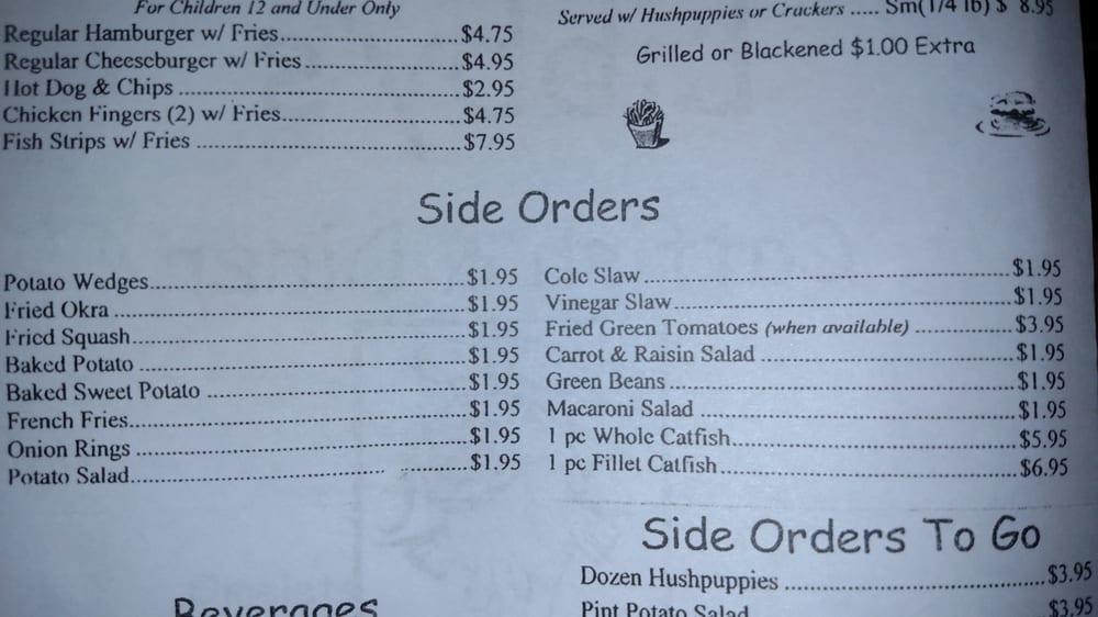 Menu at Little Libby's Catfish restaurant, Madison