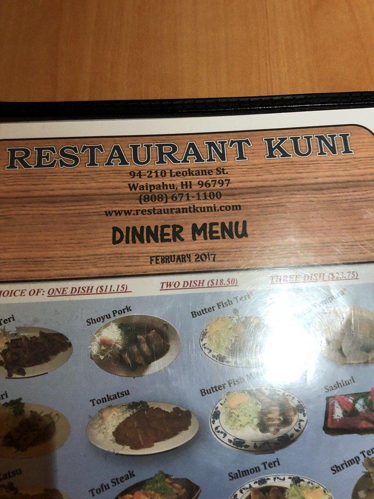 Menu at Kuni Restaurant and Catering, Waipahu