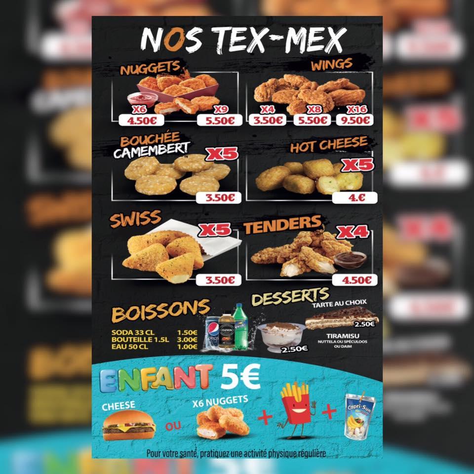 Menu at French Tacos restaurant, Lorient