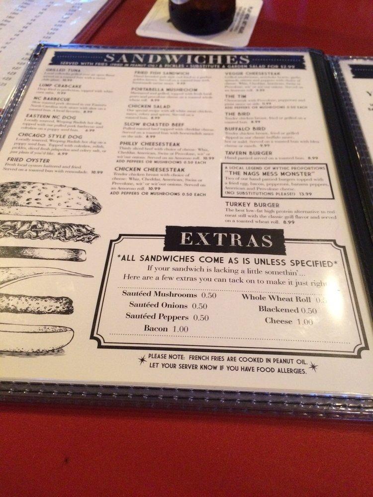 Menu at Lucky 12 Tavern pub & bar, Nags Head