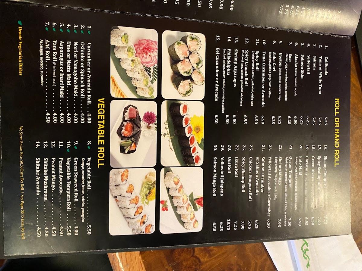 Menu at Mikaku Sushi restaurant, New York City