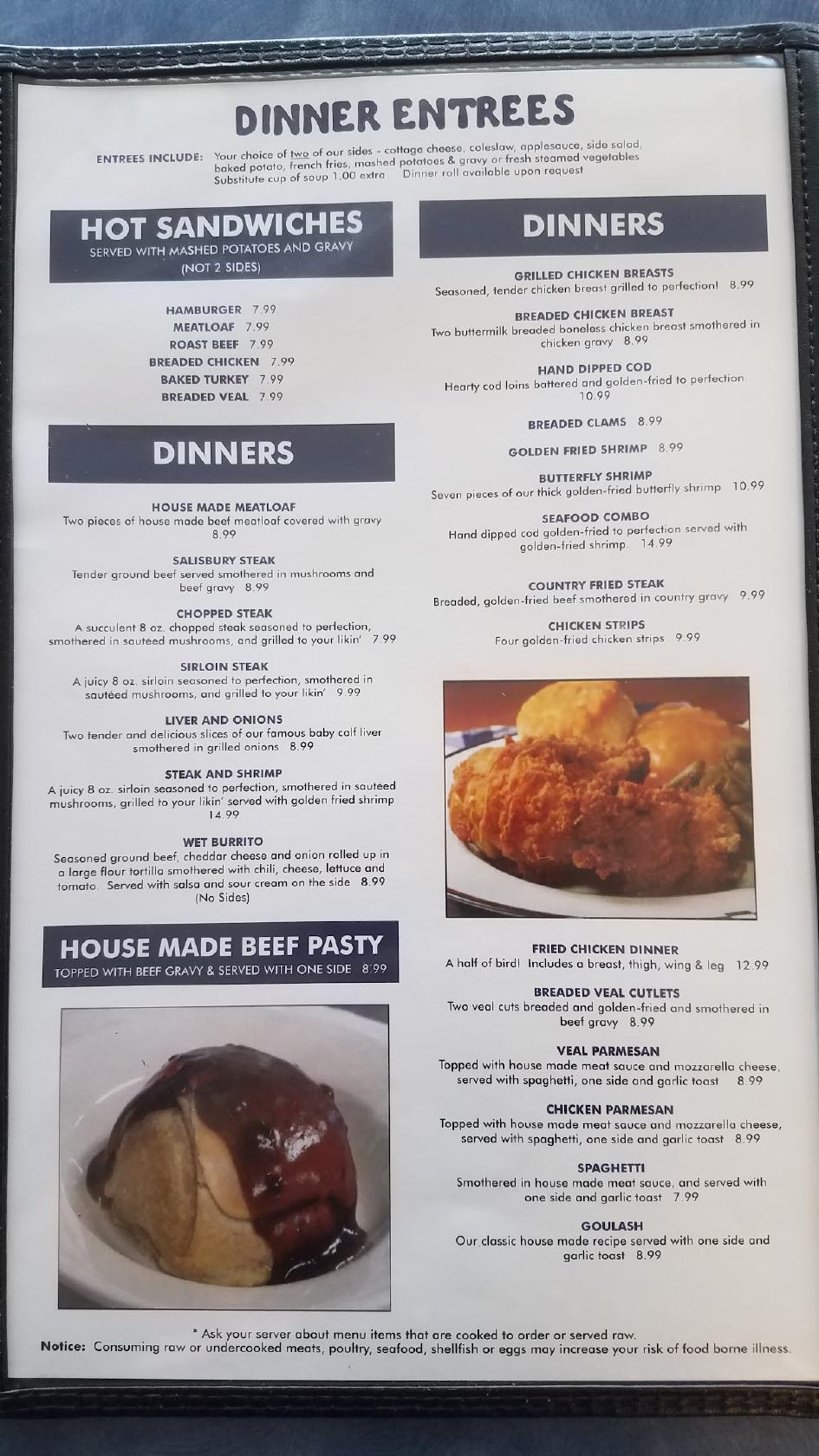Menu at Poppa's Place Tres restaurant, Petersburg