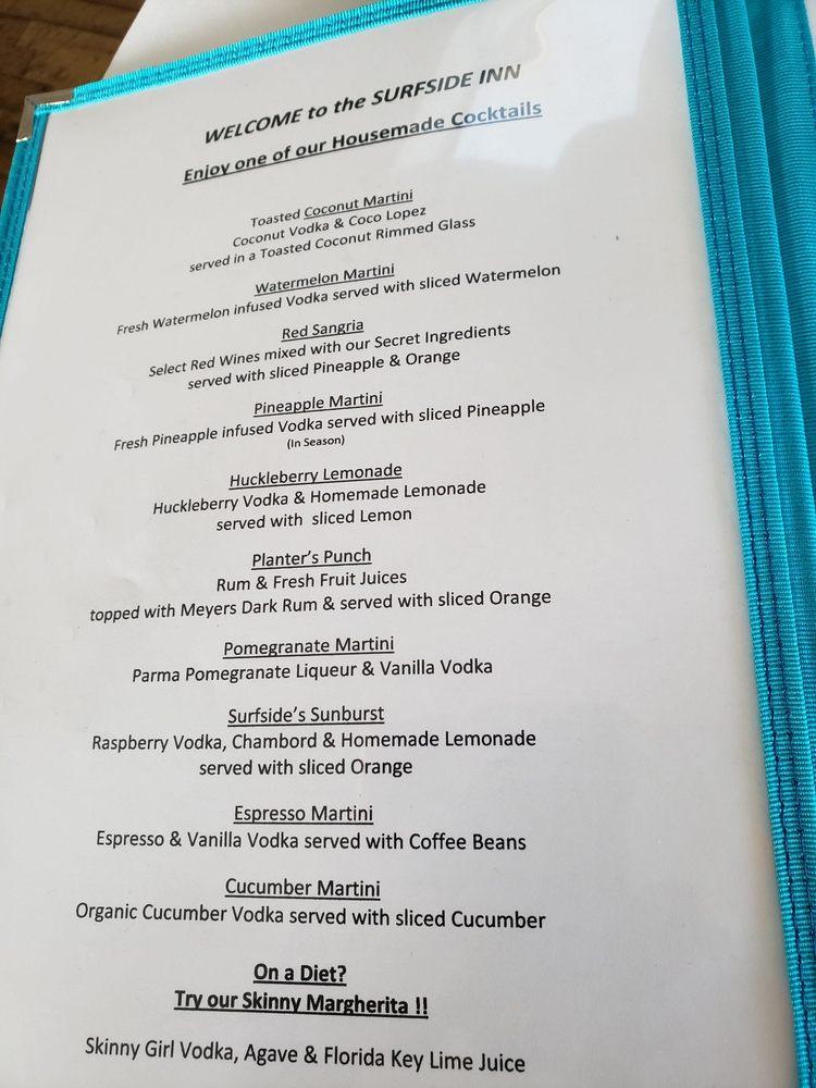 Menu at Surfside Inn restaurant, Montauk