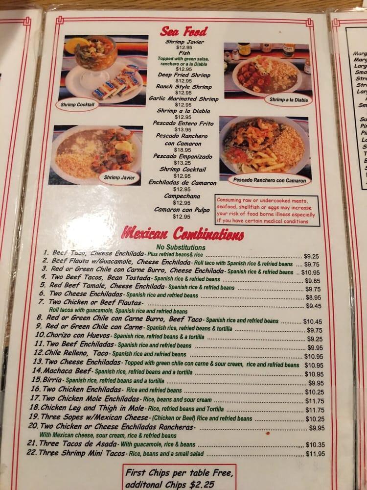 Menu at Susie's Mexican Cafe and Lounge, Tempe, E University Dr