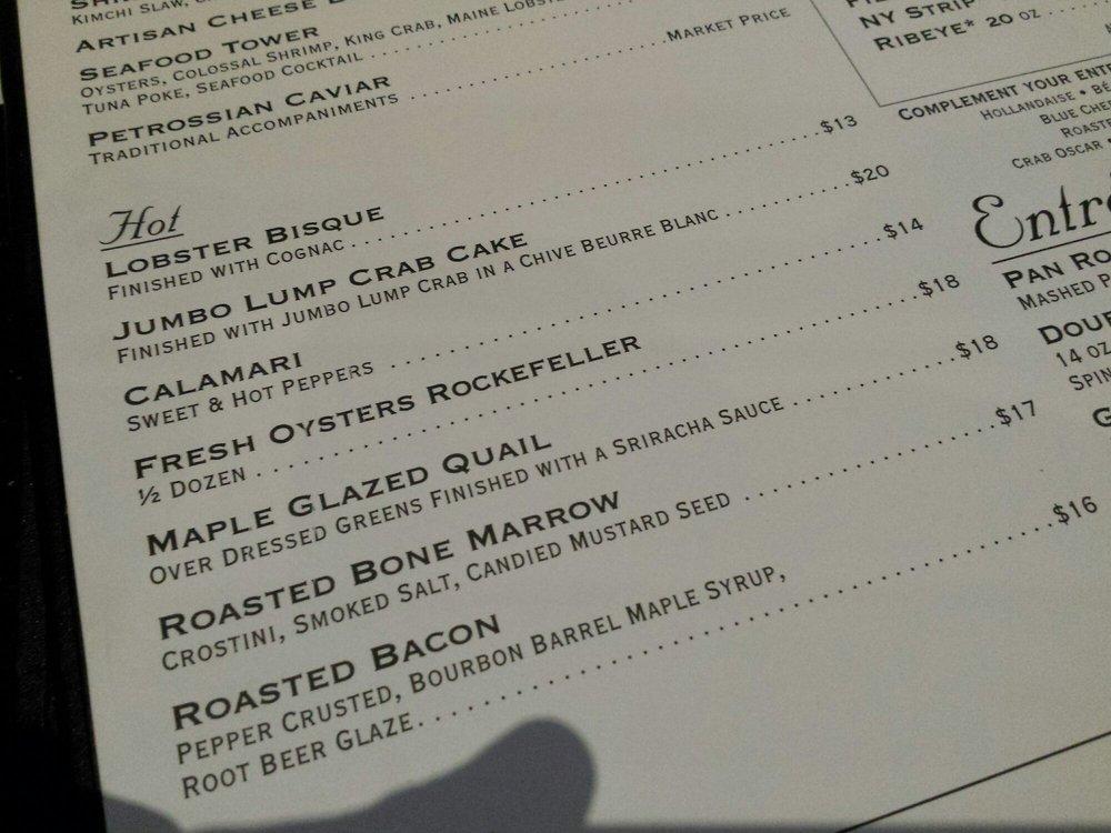 Menu at Vic & Anthony's Steakhouse, Lake Charles, Golden Nugget Blvd