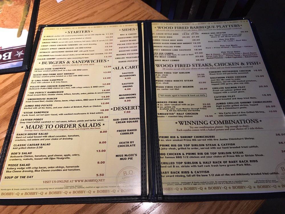 Menu at Bobby-Q BBQ Restaurant and Steakhouse, Mesa, S Stapley Dr