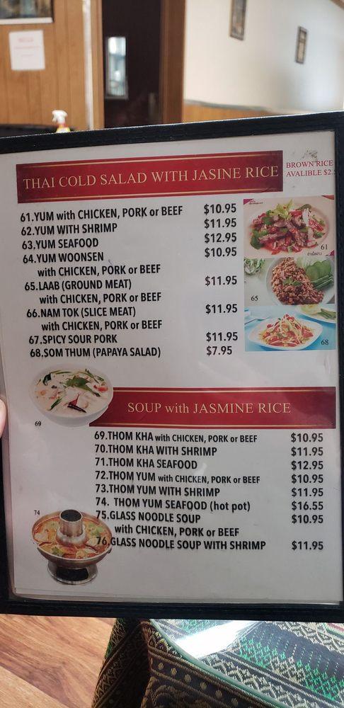 Menu at Grandma’s Thai Cuisine restaurant, Harker Heights