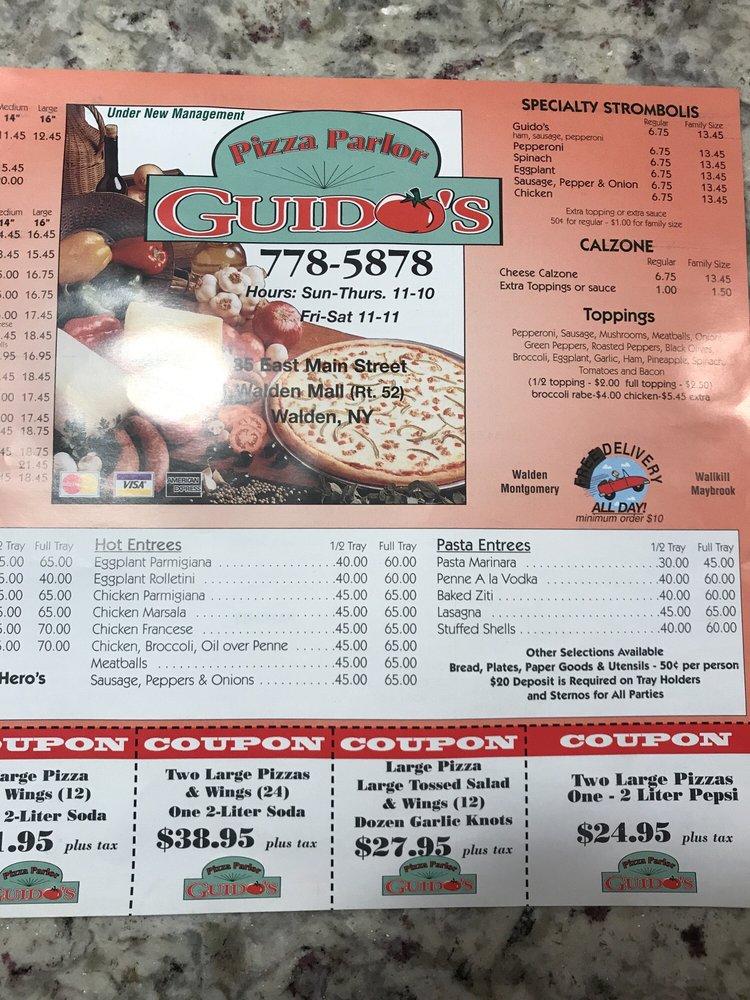 Menu at Guido's Pizza Parlor pizzeria, Walden