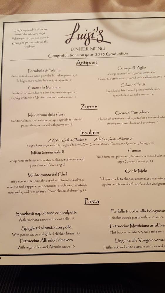 Menu at Luigi's Patio Ristorante pub & bar, College Station, Texas 6 ...