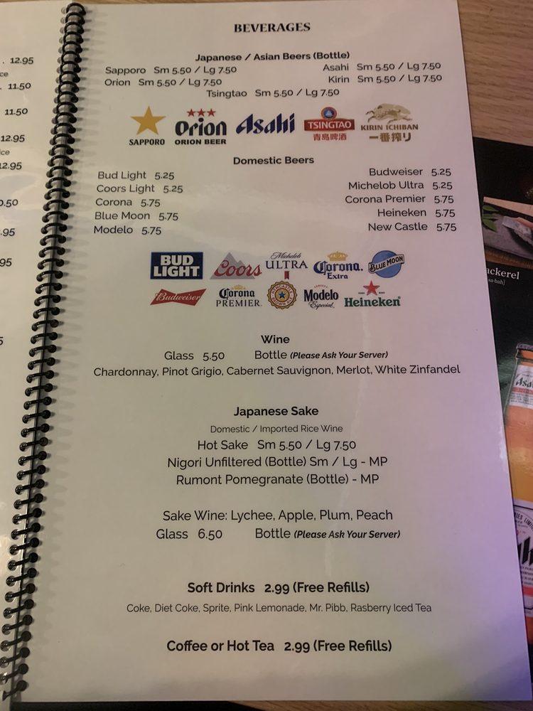 Menu at Shobu Japanese Cuisine restaurant, Fresno