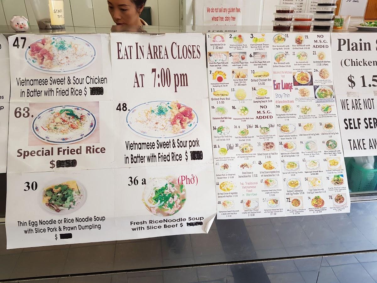 Menu at Watton Vietnamese Takeaway fast food, Werribee