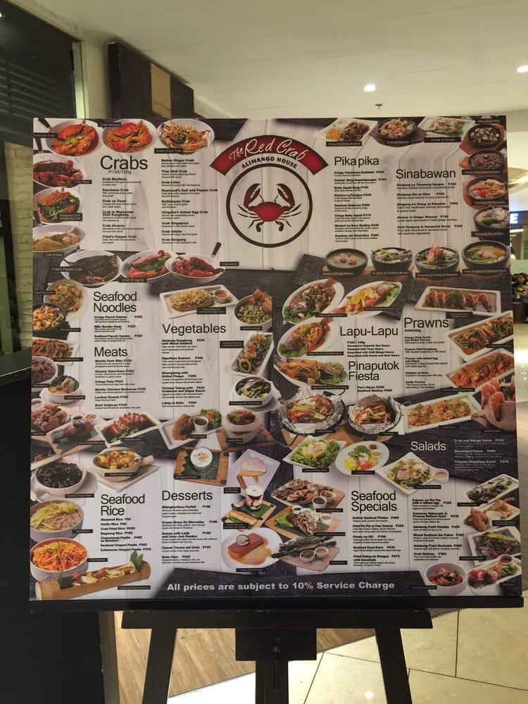 Menu at The Red Crab restaurant, Mandaluyong, 639