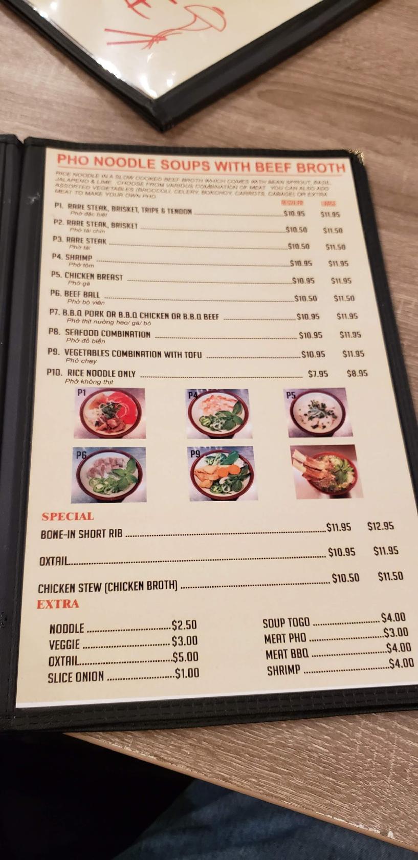 Carta del restaurante Pho The Bowl, Mission Viejo