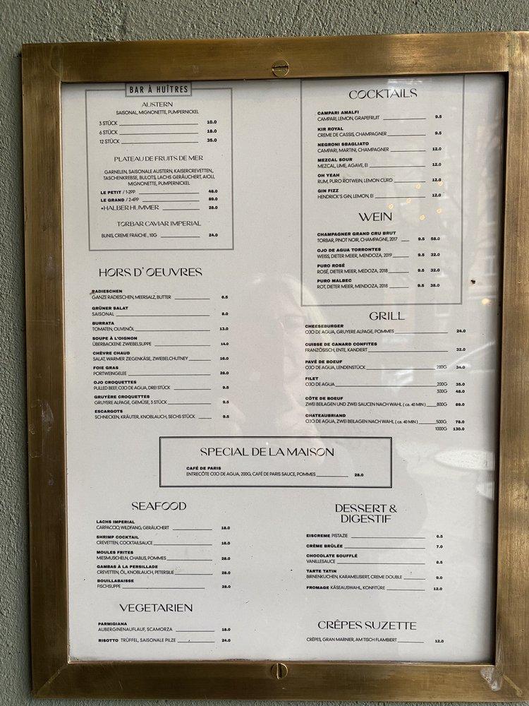 Speisekarte von Brasserie Torbar, Berlin