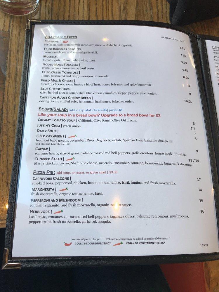 Menu at Justin's Kitchen pub & bar, Yuba City