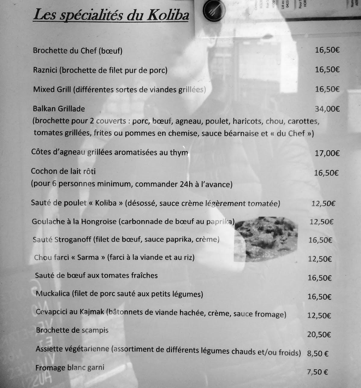 Menu au Koliba, Liège