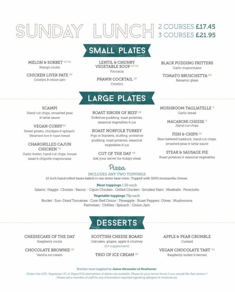 Menu at The Waterside pub & bar, Strathaven