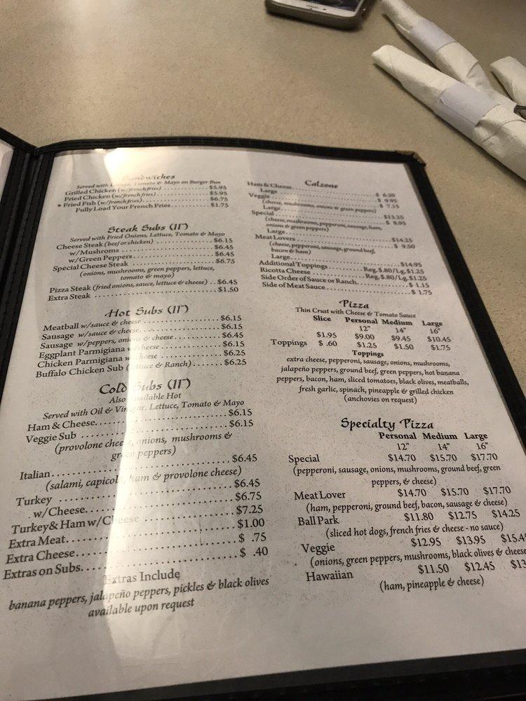 Menu at Scotto's Pizza pizzeria, Glasgow