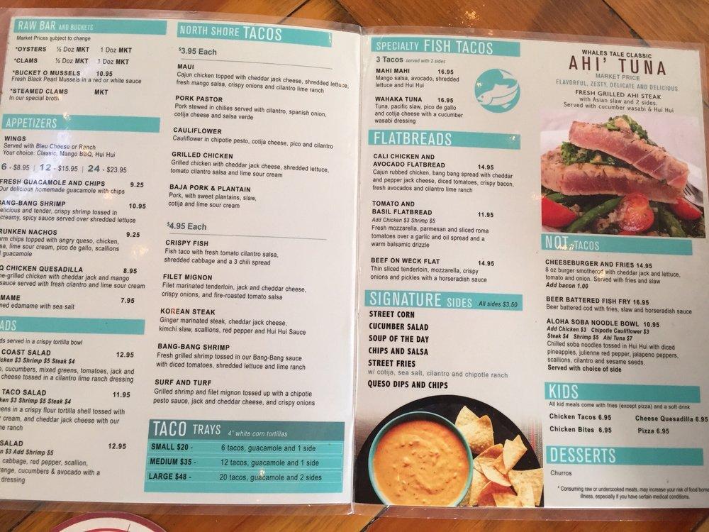 Menu at Whales Tale restaurant, Northport, 81 Fort Salonga Rd Unit A