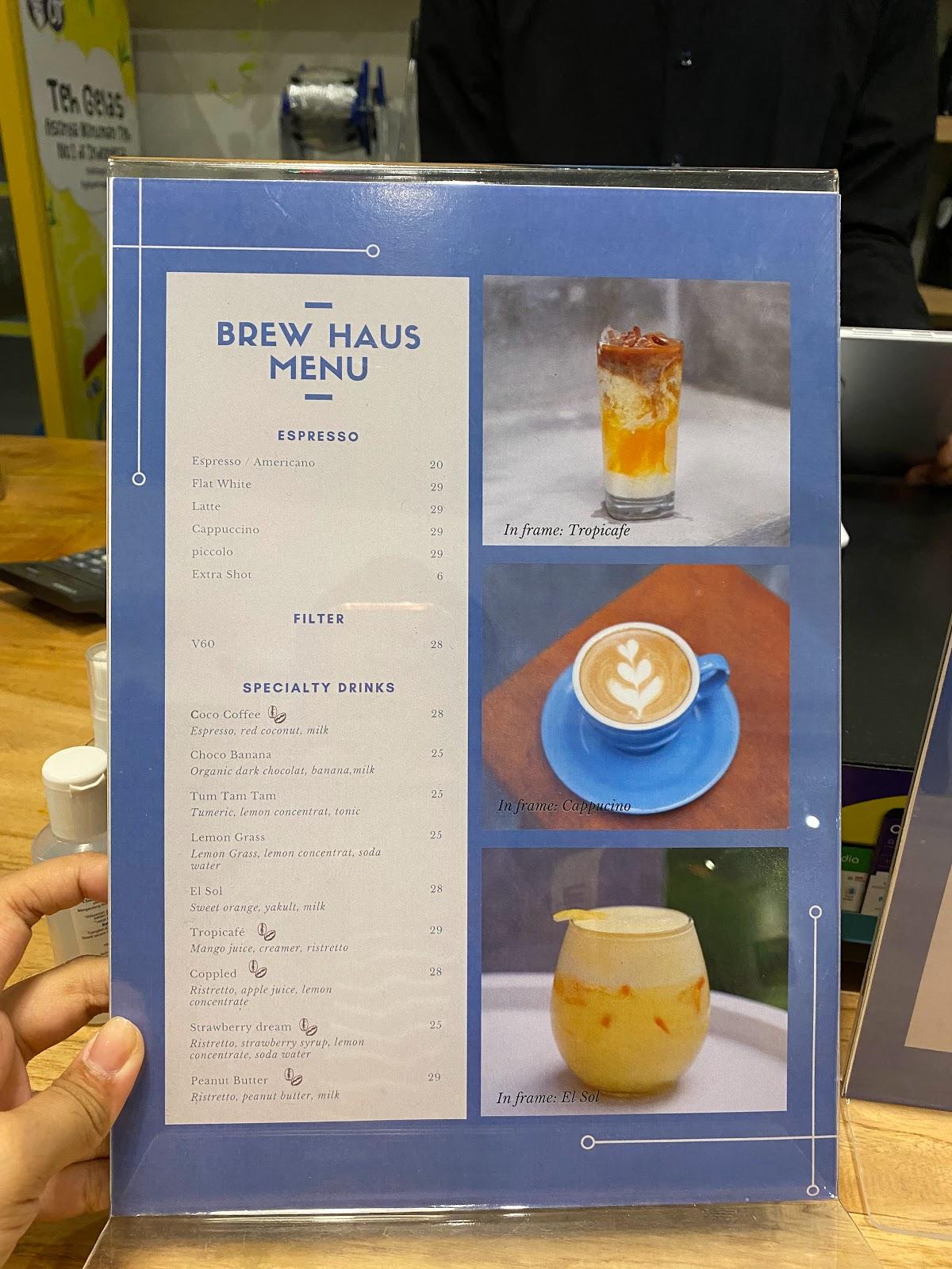 Menu at Brewhaus, Surabaya