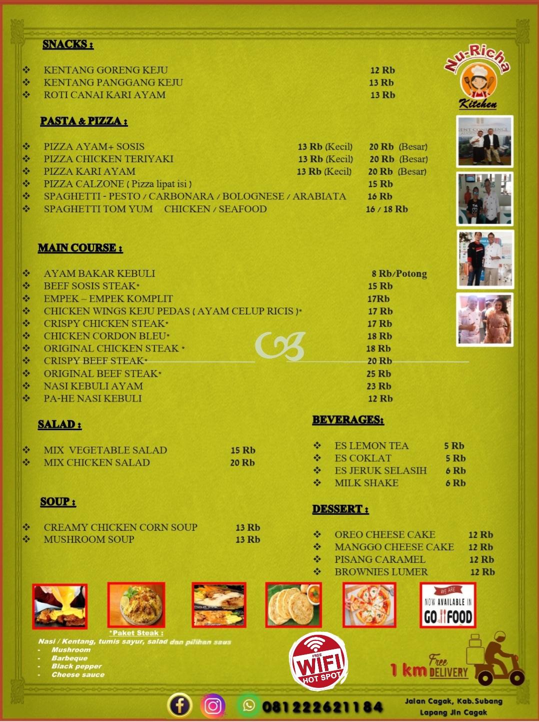 Menu at Nu-Richa Kitchen, Jalancagak