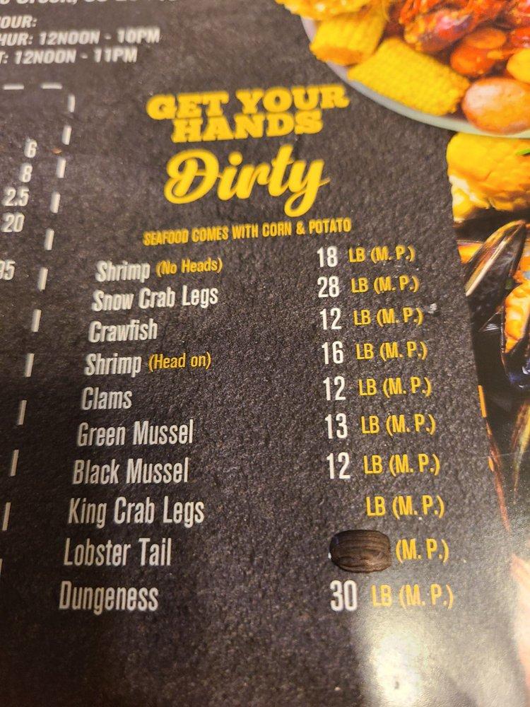 Menu at Happy crab seafood restaurant, Goose Creek