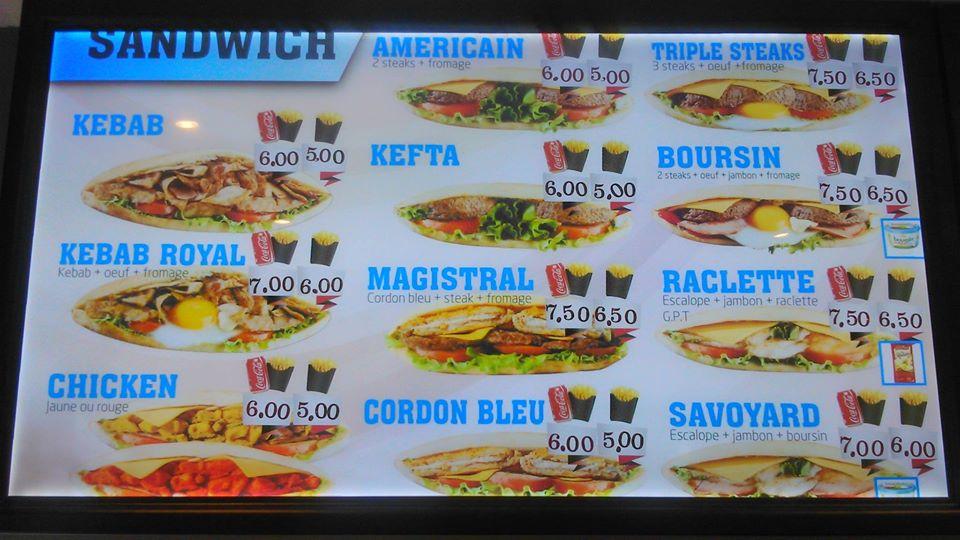 Menu au Royal Kebab restaurant, Les Sables-d'Olonne