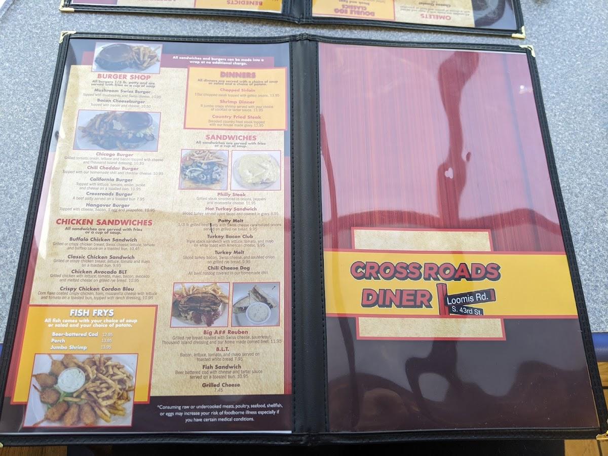 Menu at Crossroads Diner restaurant, Greenfield