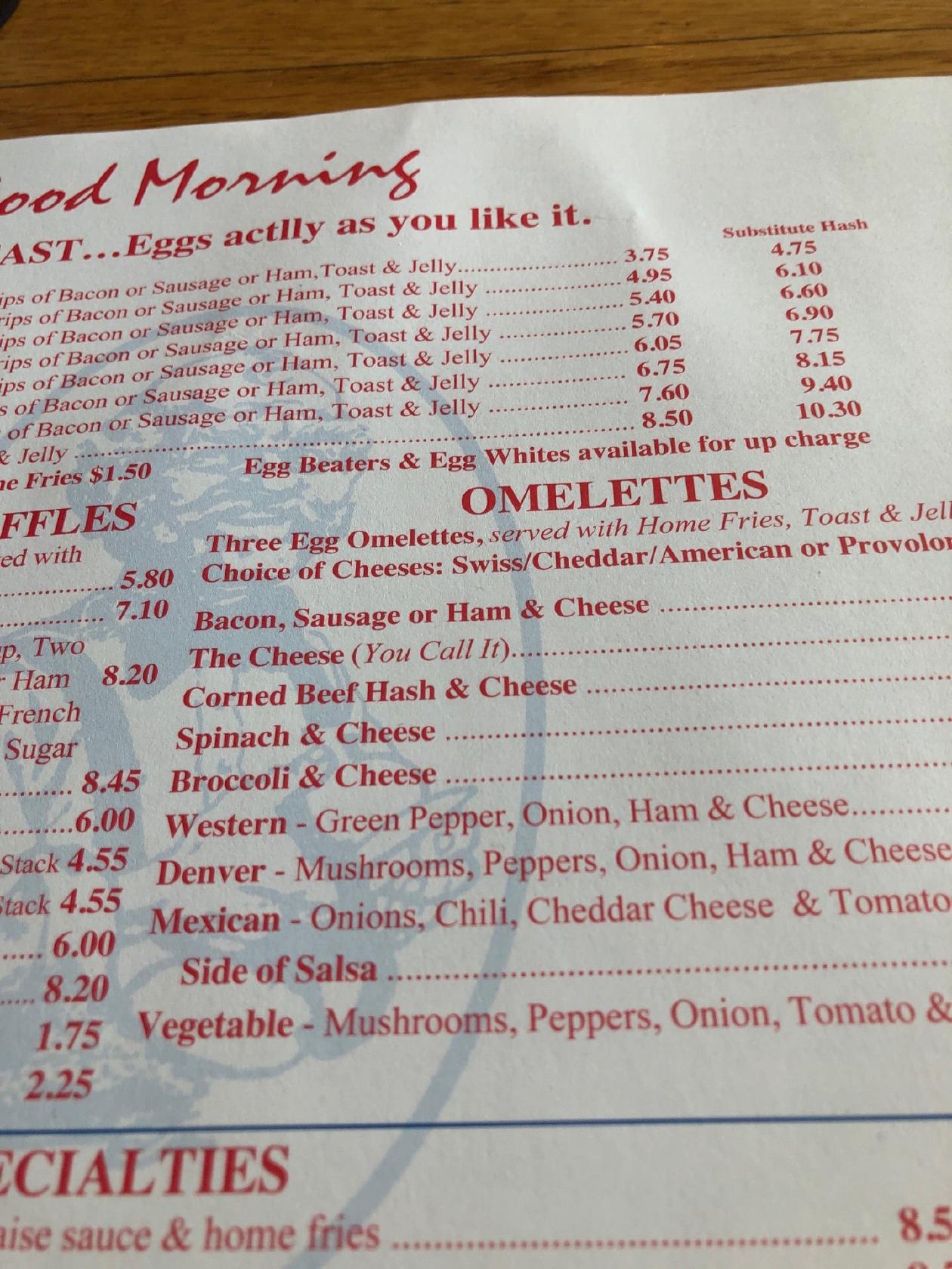 Menu at Hebert's Restaurant, Portsmouth