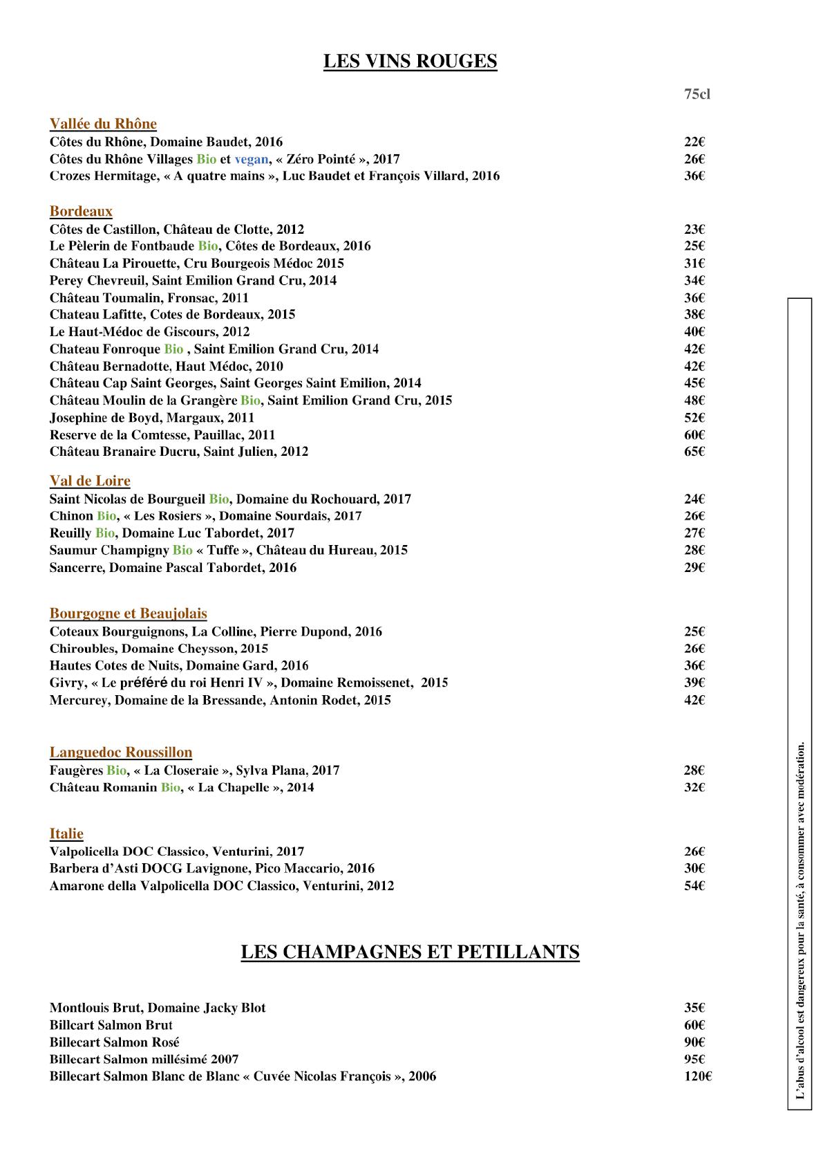 Menu at Hôtel Restaurant Corto Maltese, Le Palais