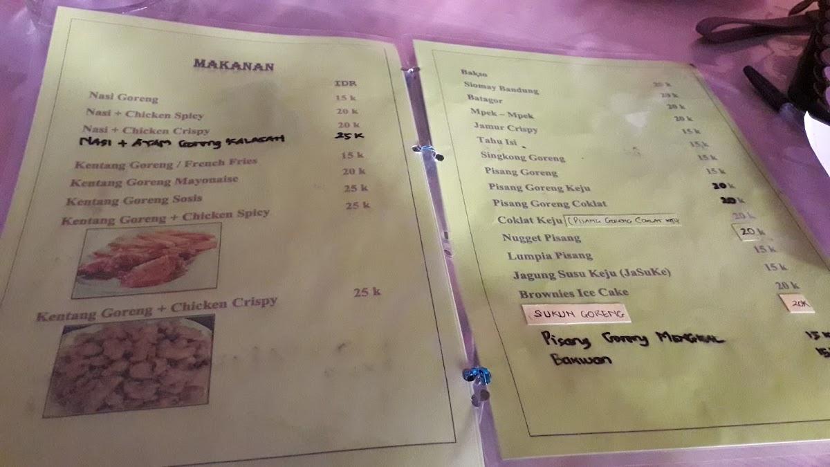 Menu at Orchid Cafe, Teluk Ambon