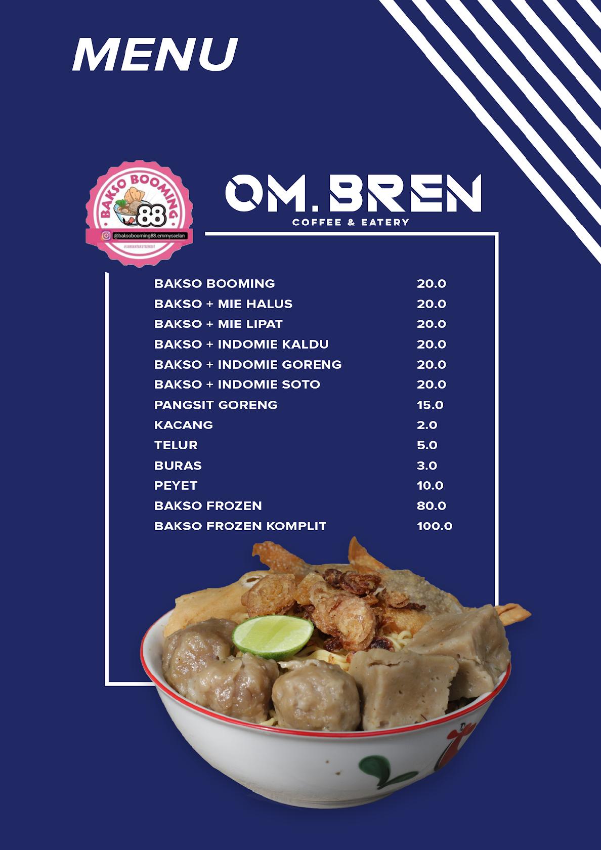 Menu at OM.BREN, Makassar