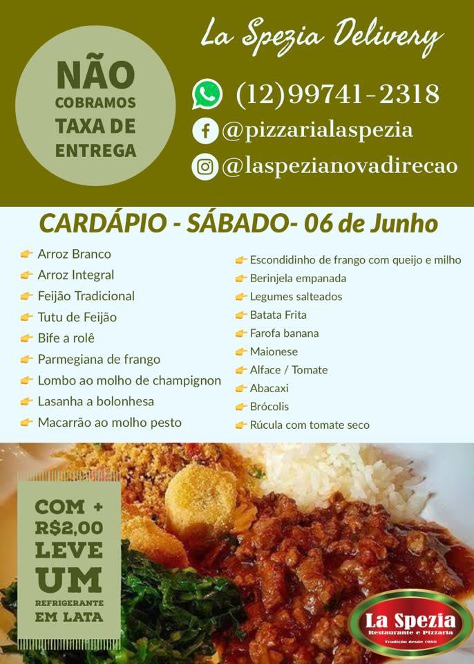 Menu at La Spezia Restaurante & Pizzaria, Cachoeira Paulista
